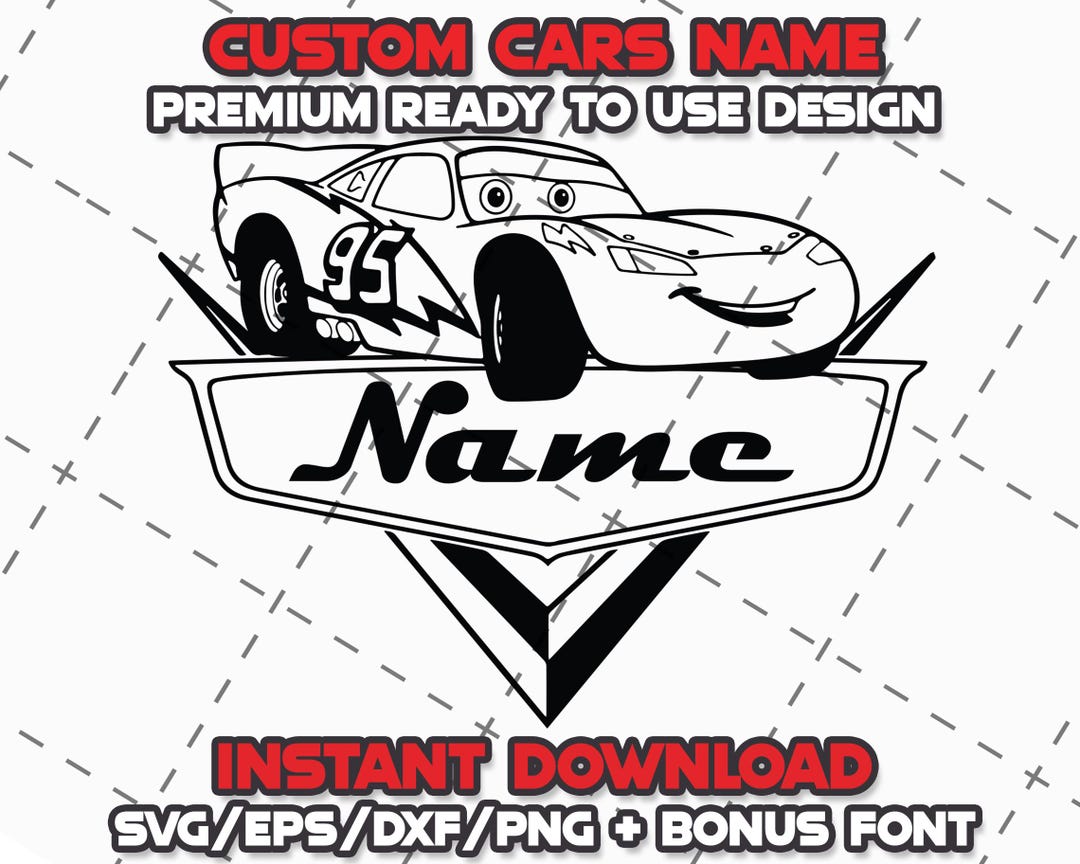Cars Movie SVG Bundle: DIY Crafts, Shirt Design + Font (digital ...