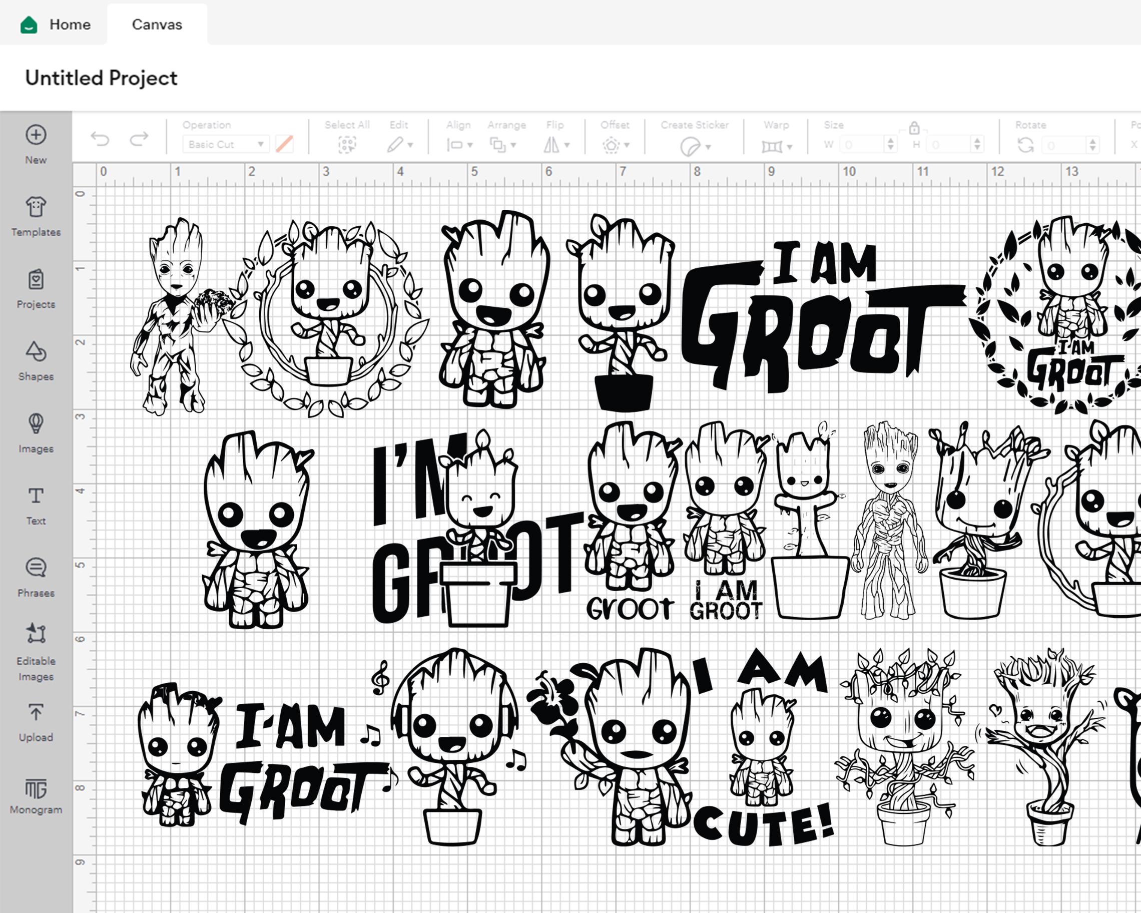 GROOT SVG BUNDLE + Font | Svg, Png, Eps, Dxf Files | Cricut, Laser Cut ...