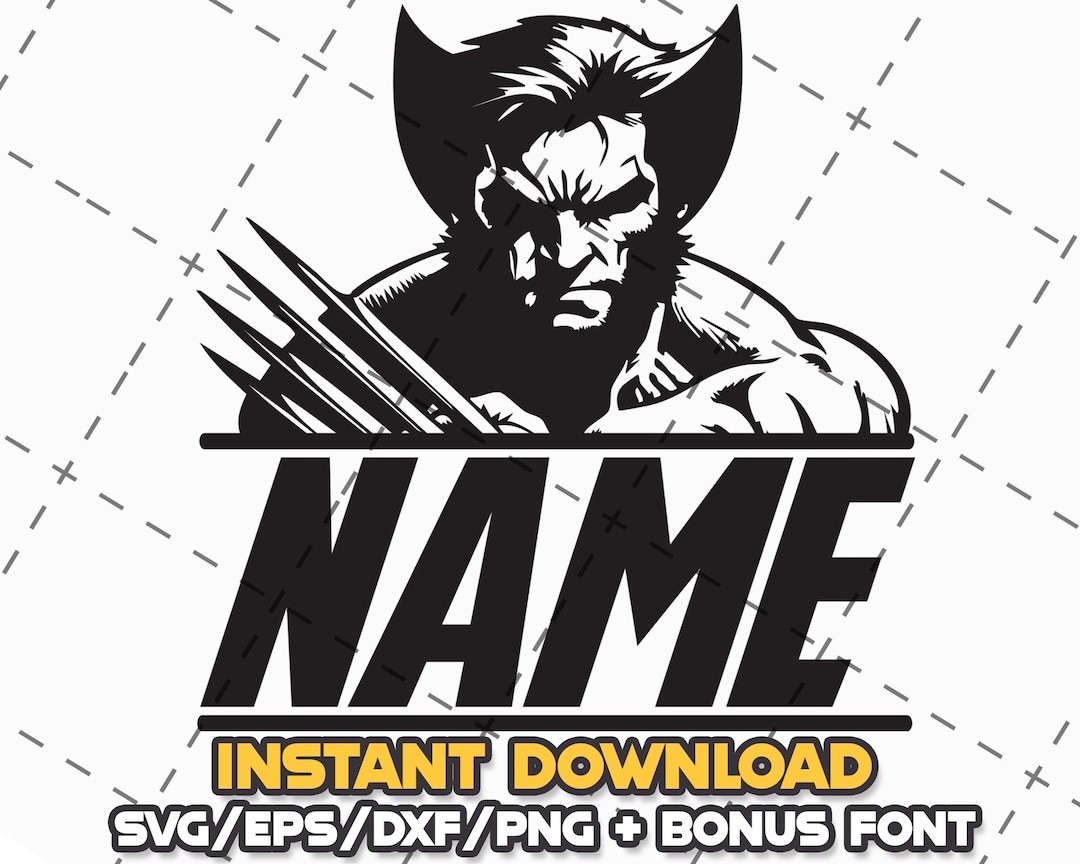 WOLVERINE SVG BUNDLE Font Svg, Png, Eps, Dxf Files Cricut, Laser Cut ...