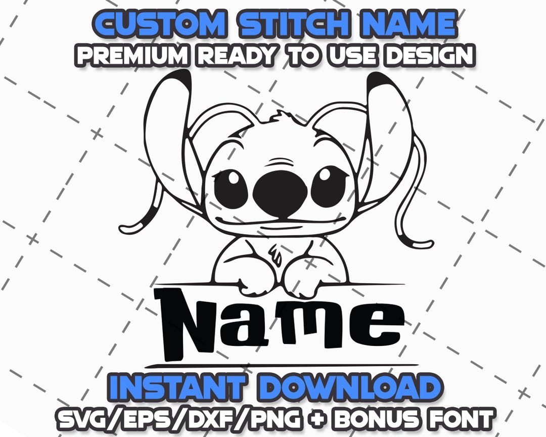 Stitch Outline SVG Bundle: Custom Name Design (digital Download) - Etsy UK