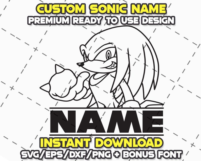 SONIC HEDGEHOG BUNDLE Font Svg Png Eps Dxf Cricut Cameo Print Lazer ...