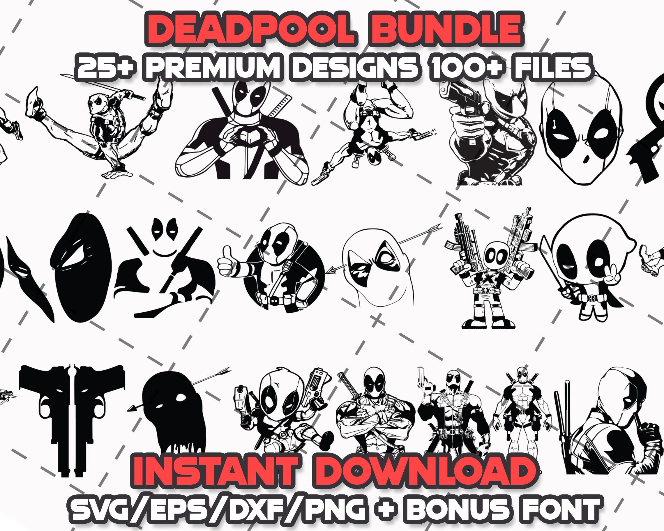 Deadpool SVG Bundle: 25+ Designs, Bonus Font (digital Download) - Etsy