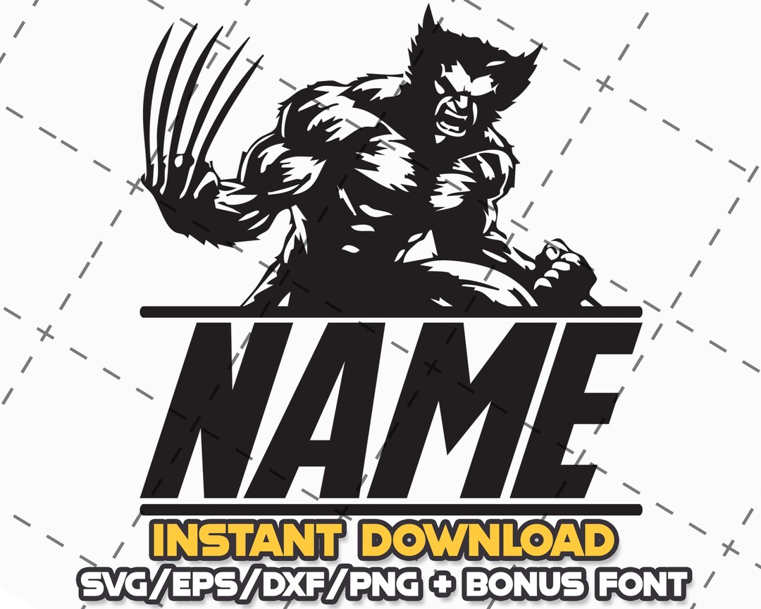 WOLVERINE SVG BUNDLE Font Svg, Png, Eps, Dxf Files Cricut, Laser Cut ...