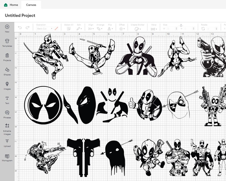 DEADPOOL SVG BUNDLE + Font | Svg, Png, Eps, Dxf Files | Cricut, Laser ...