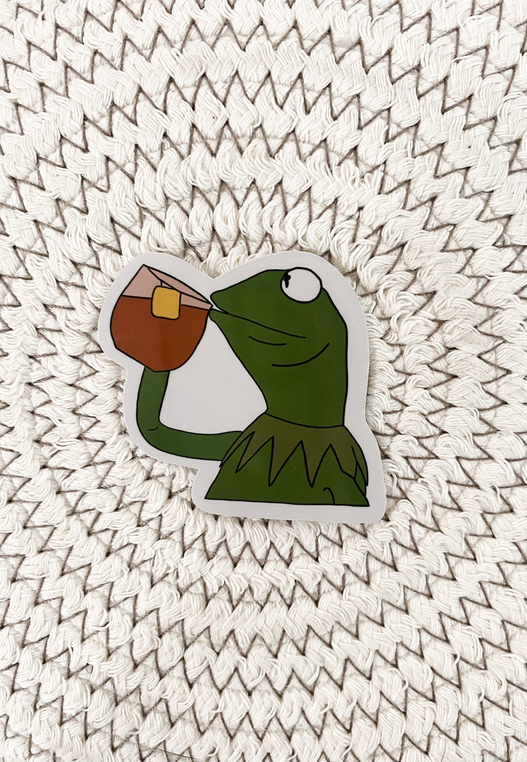 Kermit Sipping Tea Sticker - Etsy