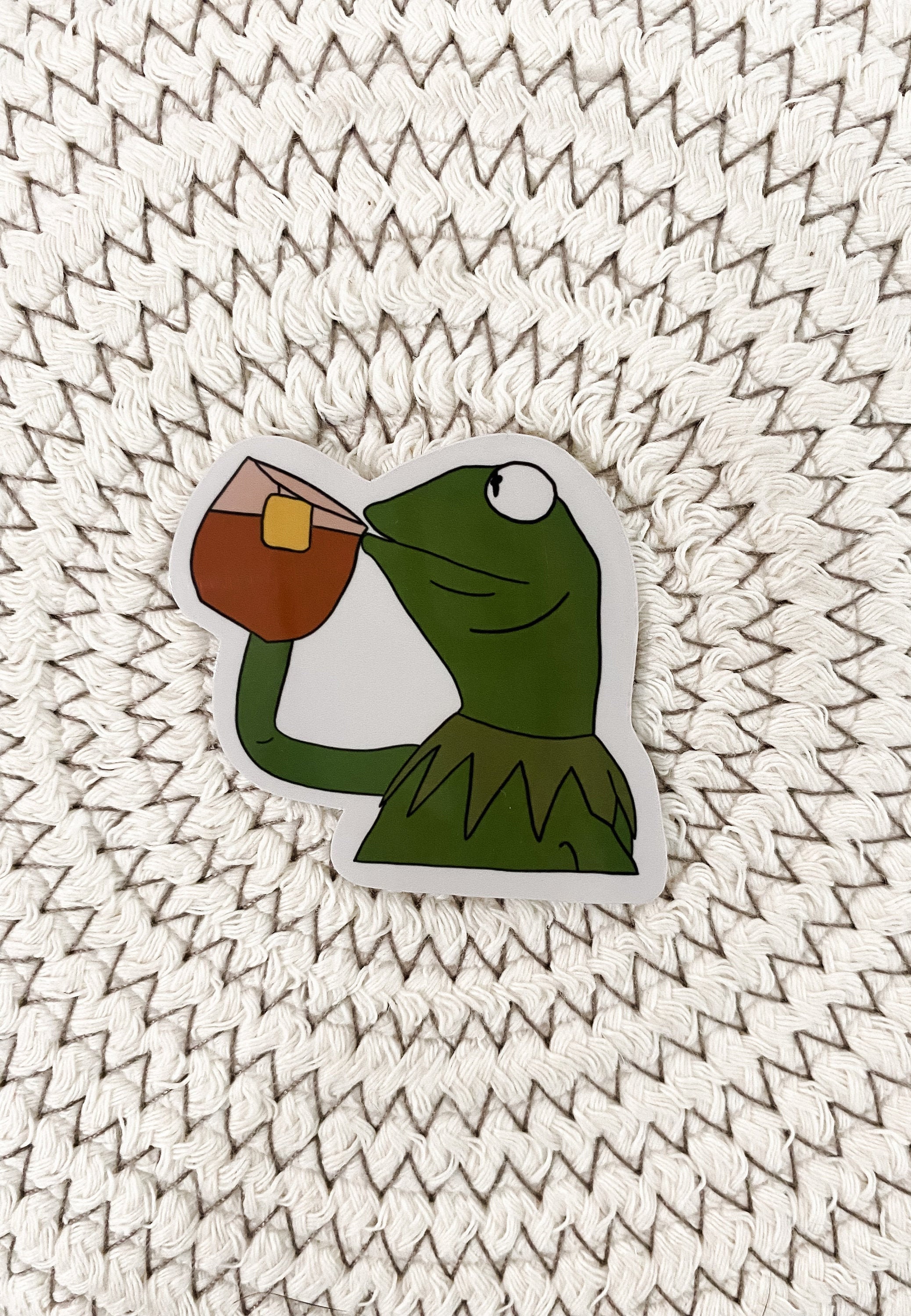 Kermit Sipping Tea Sticker - Etsy