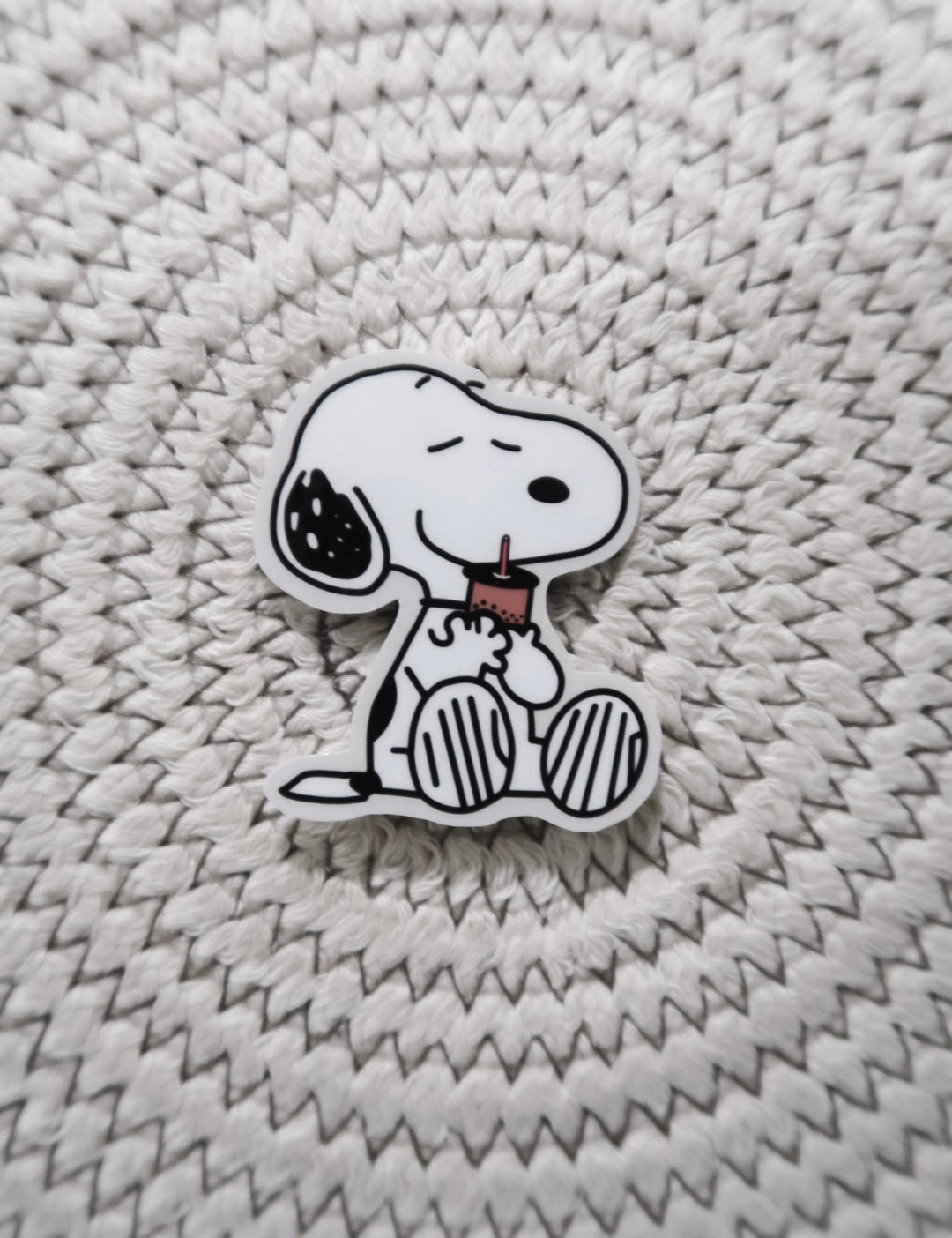 Snoopy With Boba Sticker - Etsy