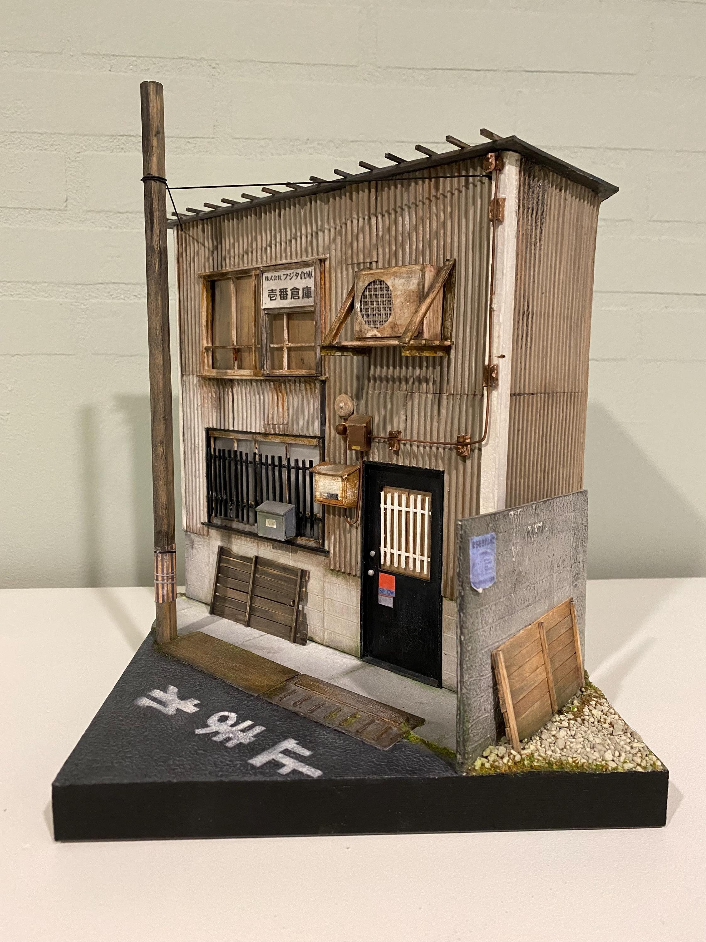 Japanese Street Scene MINIATURE DIORAMA Osaka Warehouse Building ...