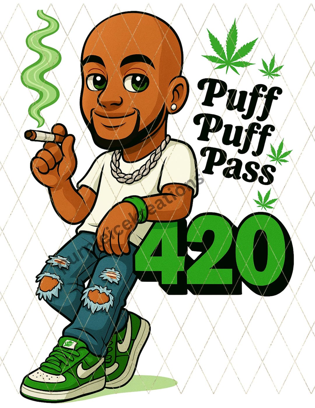 Bald Puff Puff Pass 420 PNG Digital File- Tumbler Luggage Tag Clothing ...