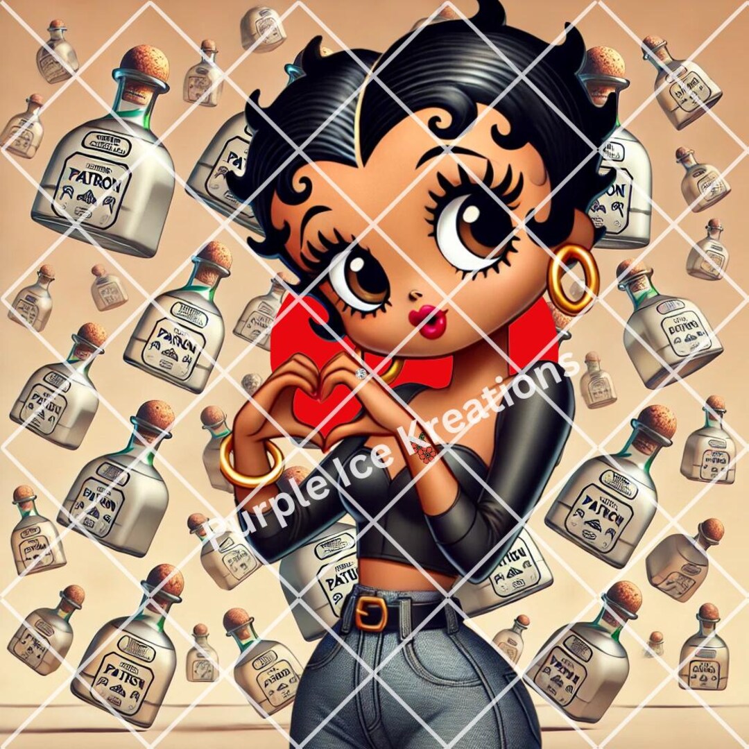 Patron in a Boop World- Betty Boop PNG Digital File- Tumbler Luggage ...