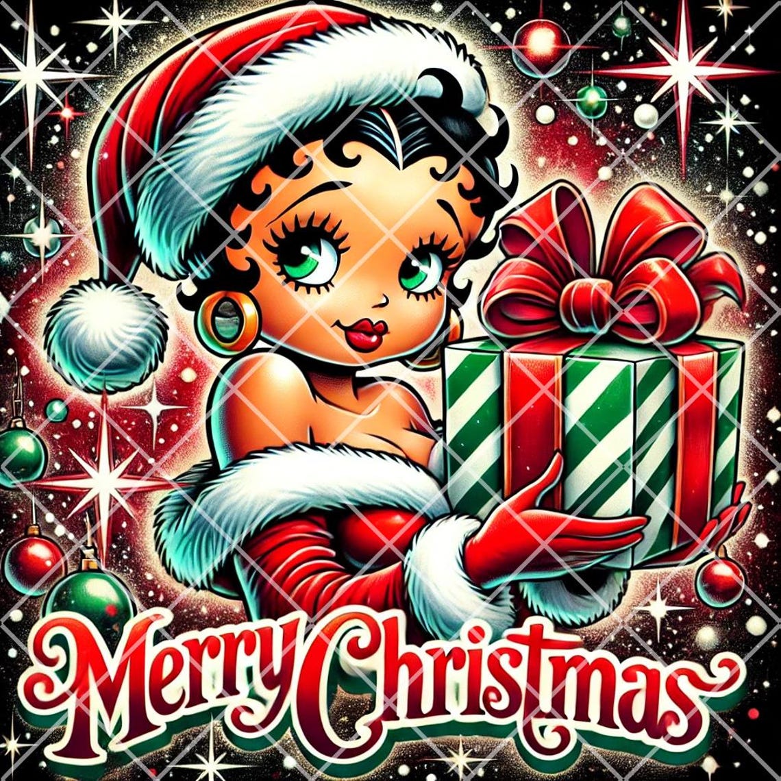 Merry Christmas 2 PNG Digital File - Betty Boop Greeting Cards ...