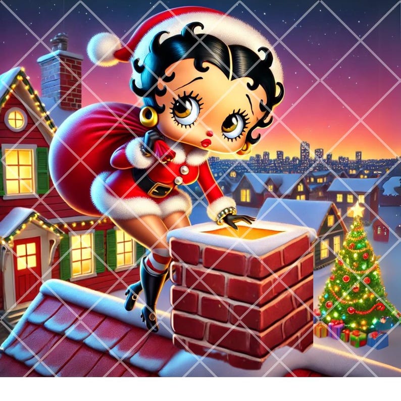 Chimney Shenanigans - Betty Boop Christmas-png Digital File- Tumbler ...