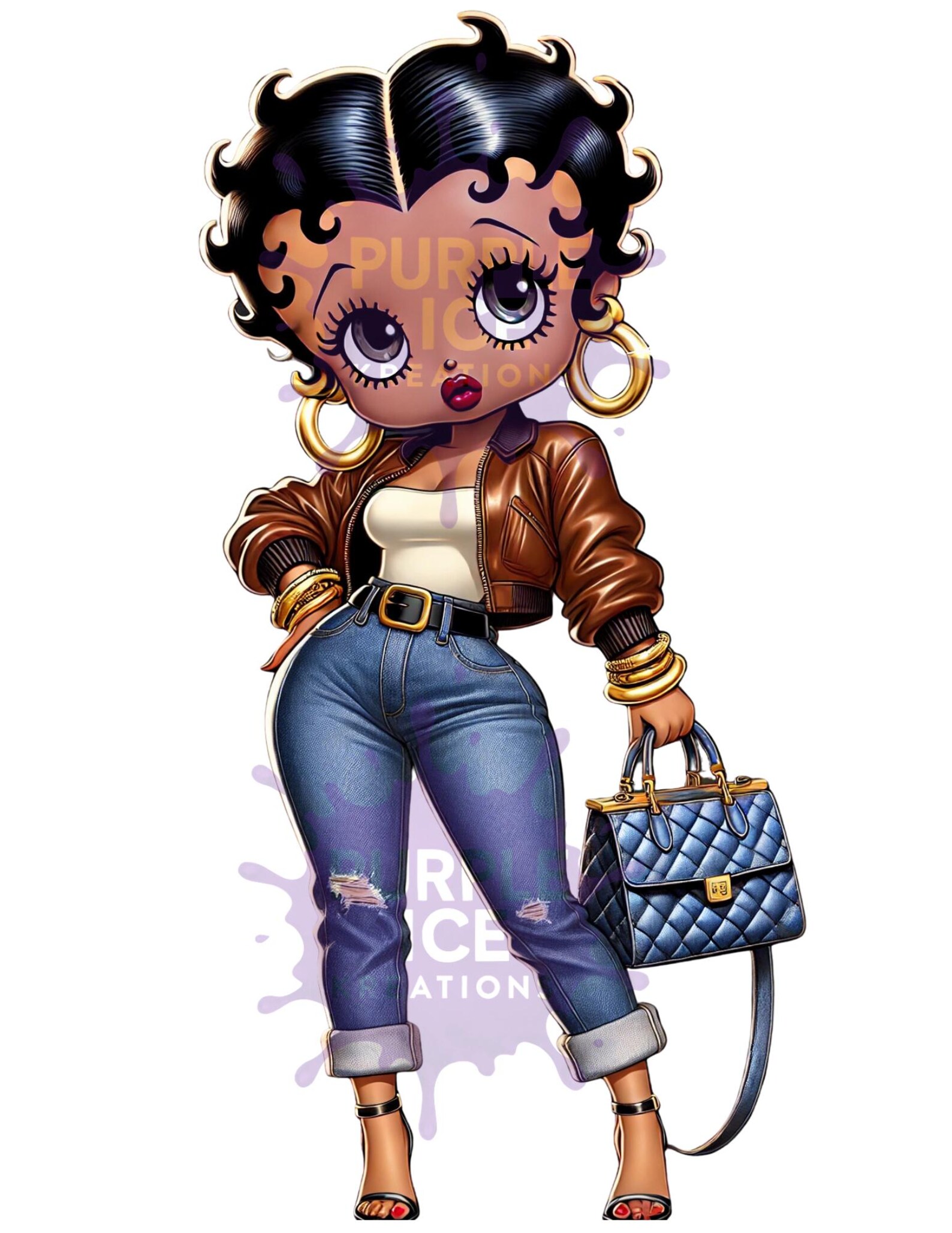 Beep Boop Denim& Leather PNG Digital File-greeting Cards, Wrapping ...