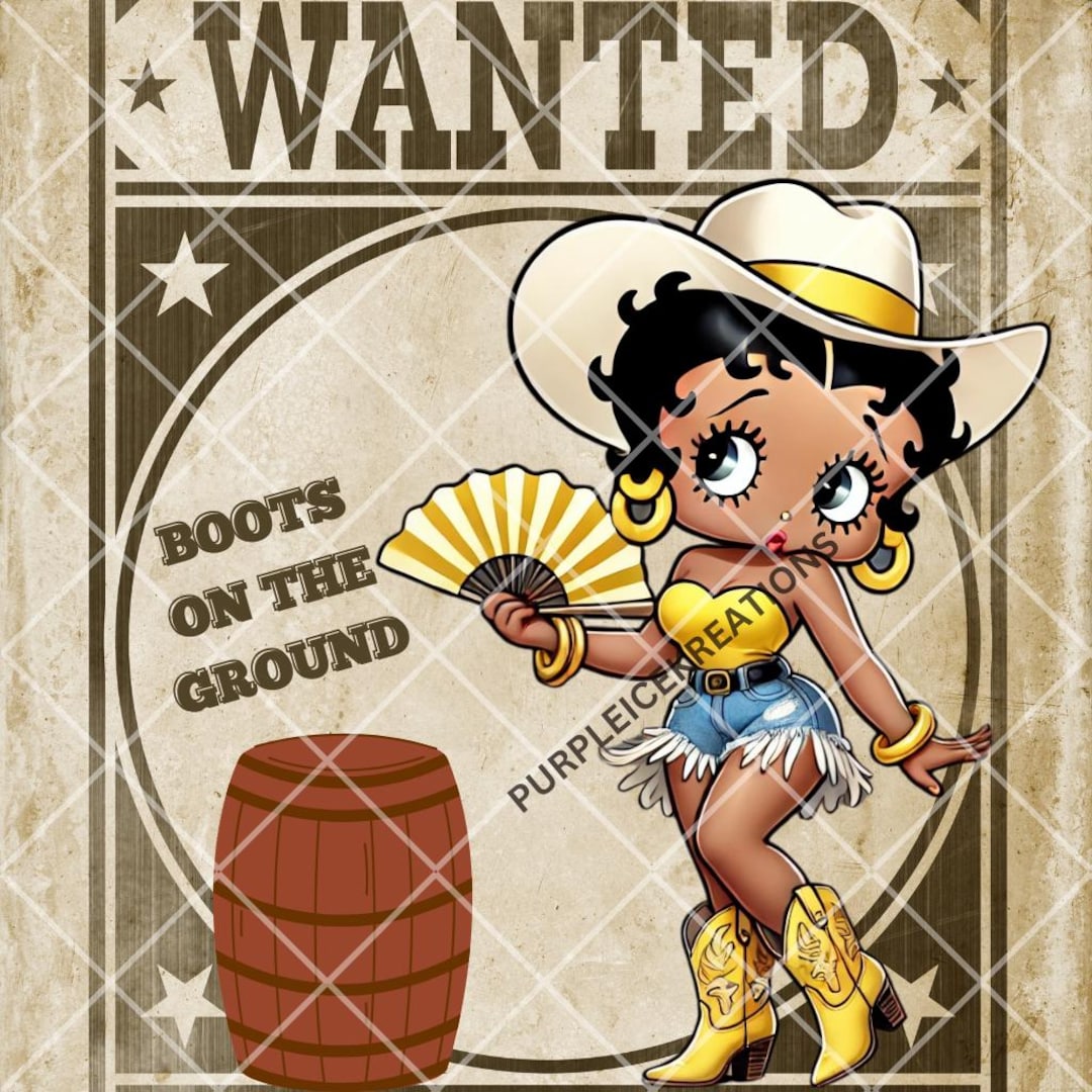 Wanted Betty Boots on the Ground Betty Boop PNG Digital File- Tumbler ...