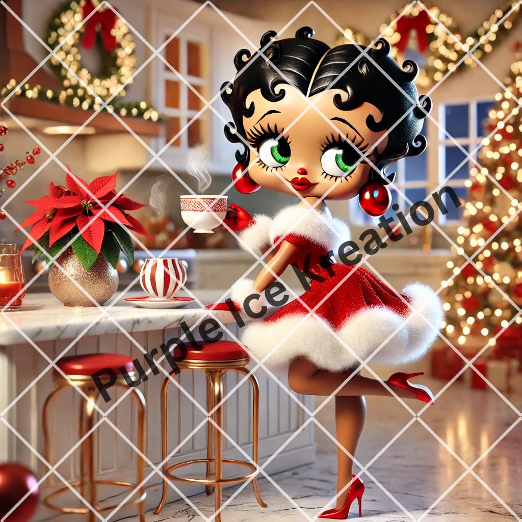 Christmas Morning Cheer - Betty Boop Christmas-png Digital File ...
