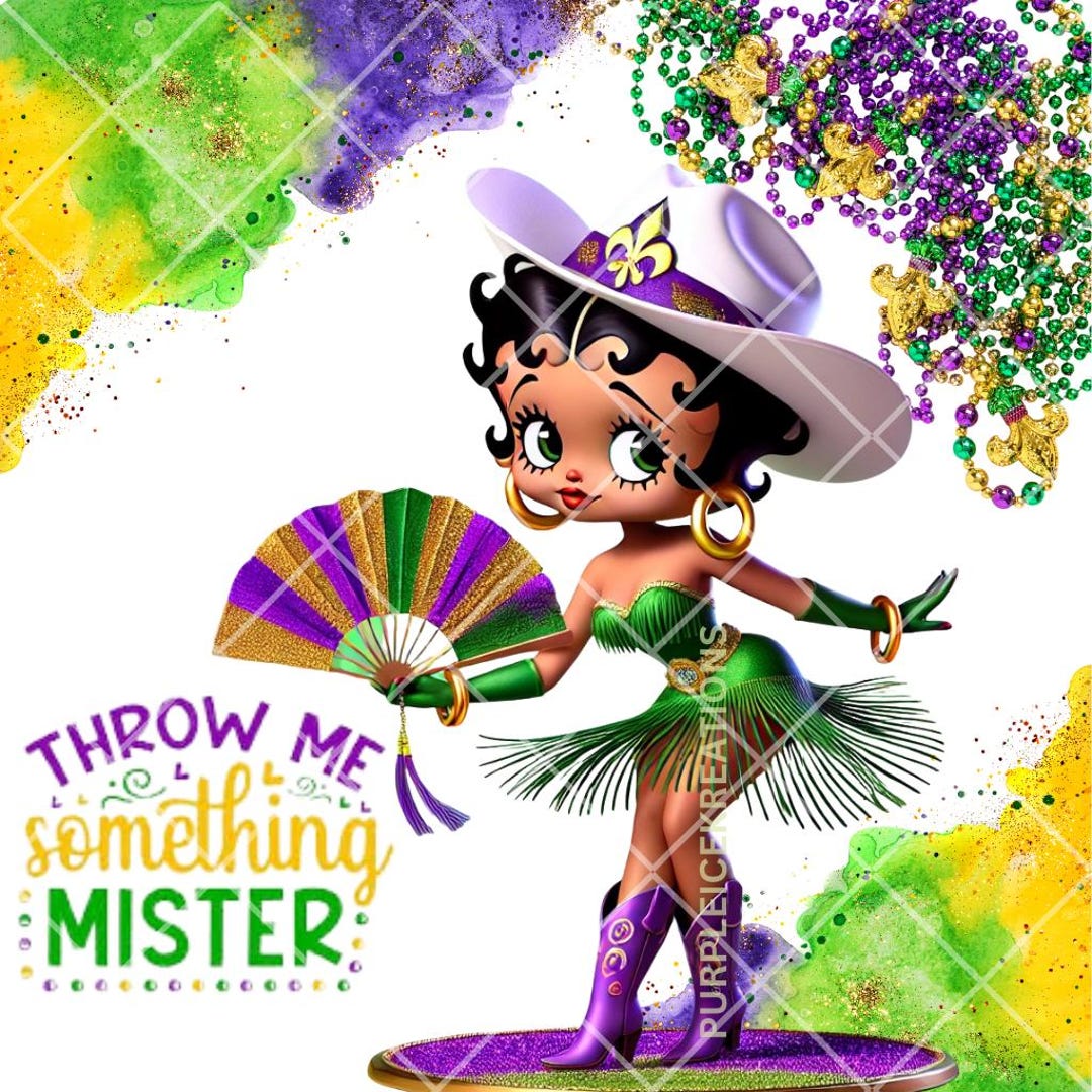 Throw Me Something Mister Betty Boop MARDI GRAS PNG Digital File ...