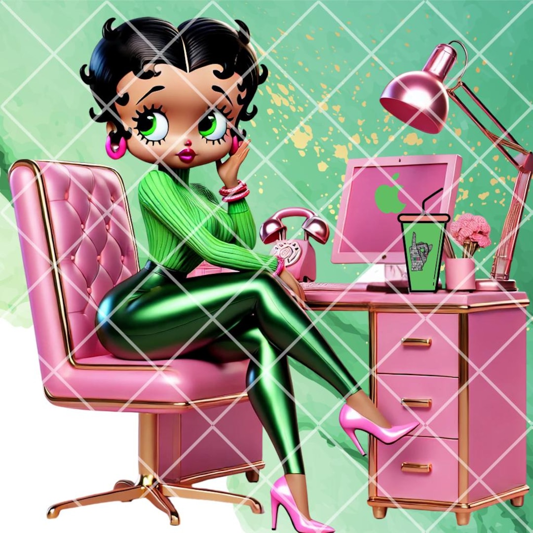 Betty Boop A Day in the Office - AKA Pink and Green PNG File Tumbler ...