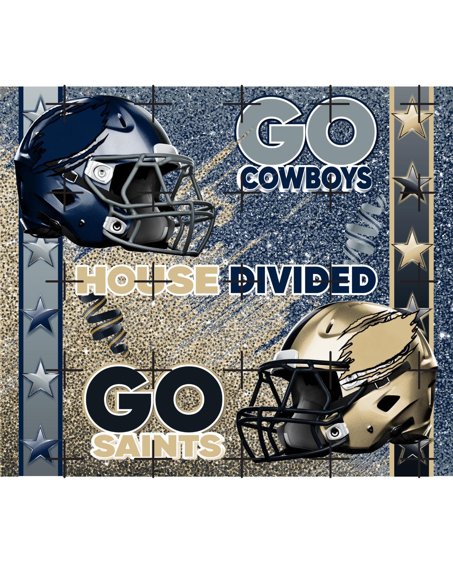 House Divided in Football Only PNG File- Dallas Vs Saints - Available ...