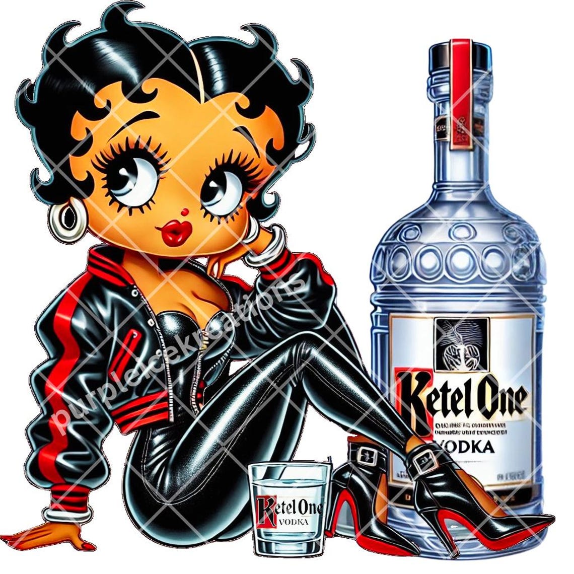Ketel One Vodka Betty Boop PNG Digital File Tumbler Luggage Tag ...
