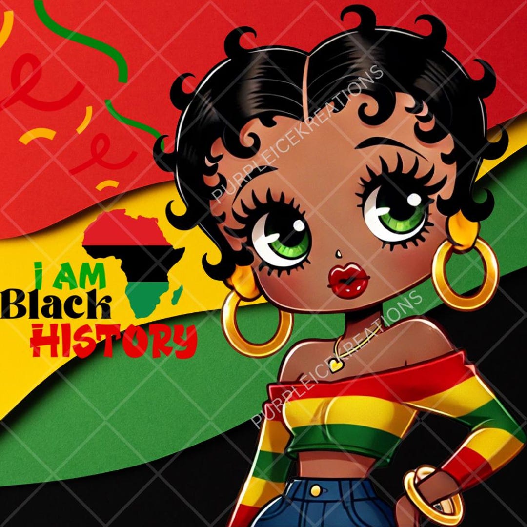 I Am Black History Betty Boop - PNG File - T Shirts Tumblers Party ...
