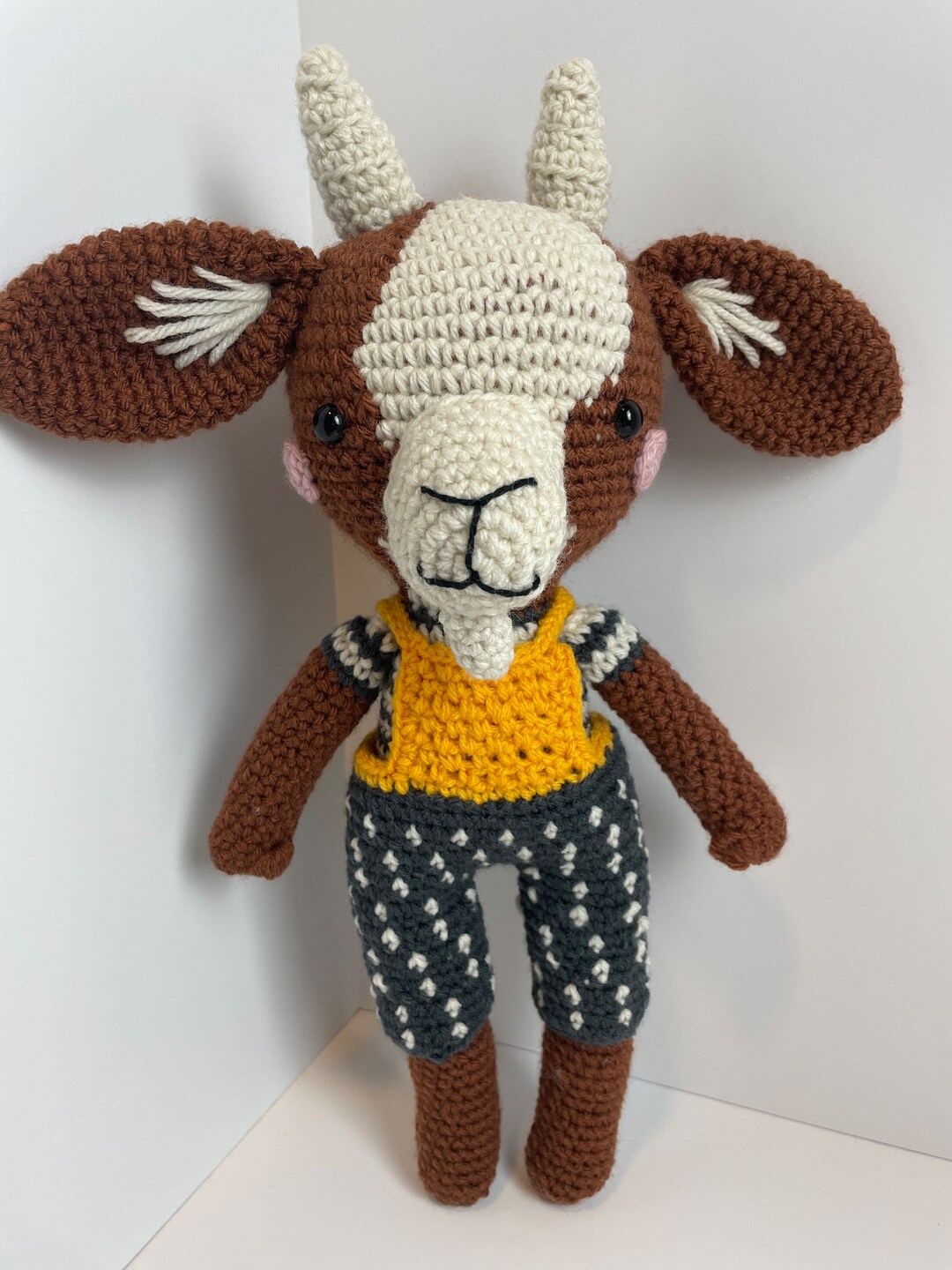 Crocheted Goat, Amigurumi Goat, Goats, Goat With Overalls - Etsy
