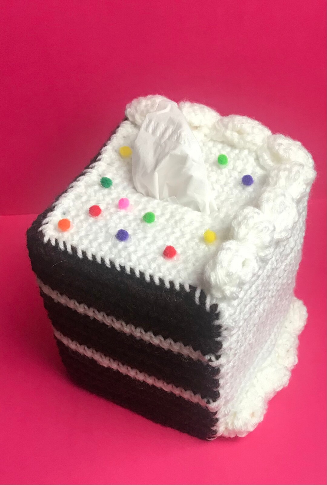 Crocheted Cake Tissue Box Cover - Etsy