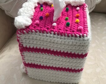 Crochet Tissue Box Cake - Etsy