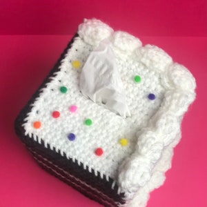 Crocheted Cake Tissue Box Cover - Etsy