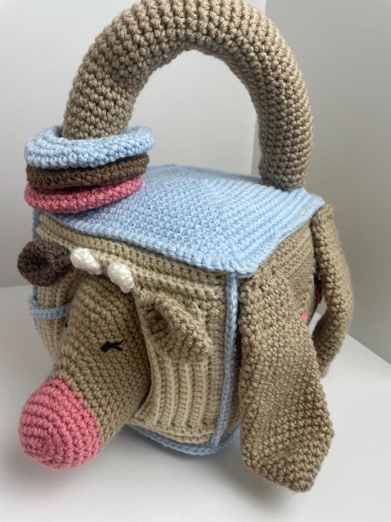 Crocheted Activity Cube, Farmhouse Cube, Amigurumi Toy, Shape Sorter ...