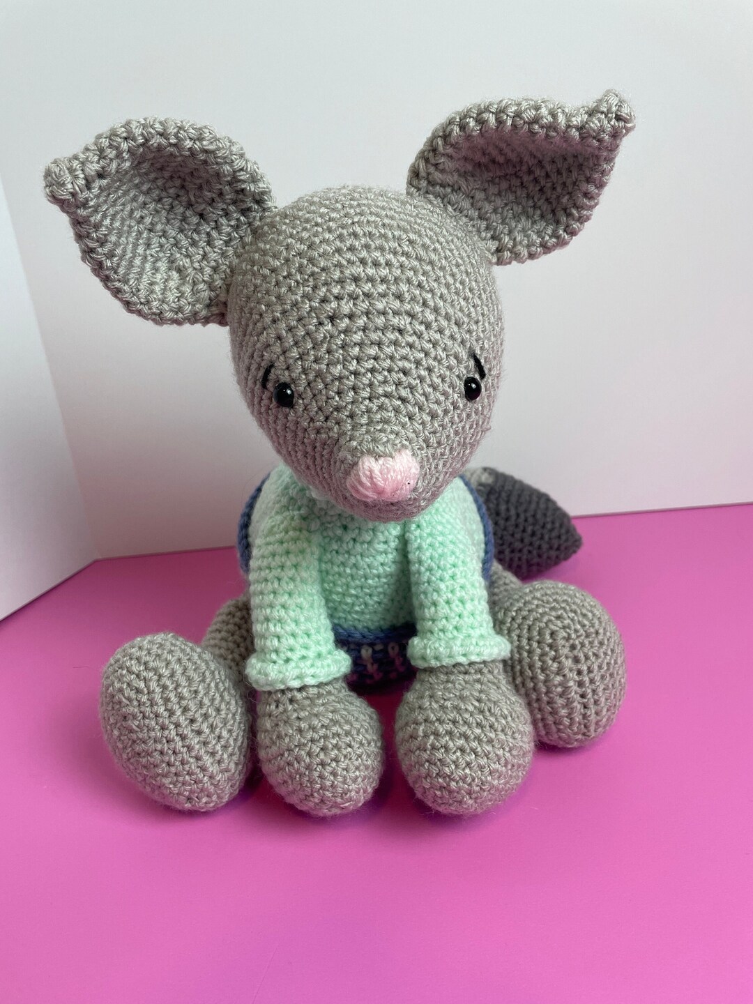 Crocheted Wolf, Amigurumi Treasures, Grey Wolf, Handmade Wolf, Wolf ...