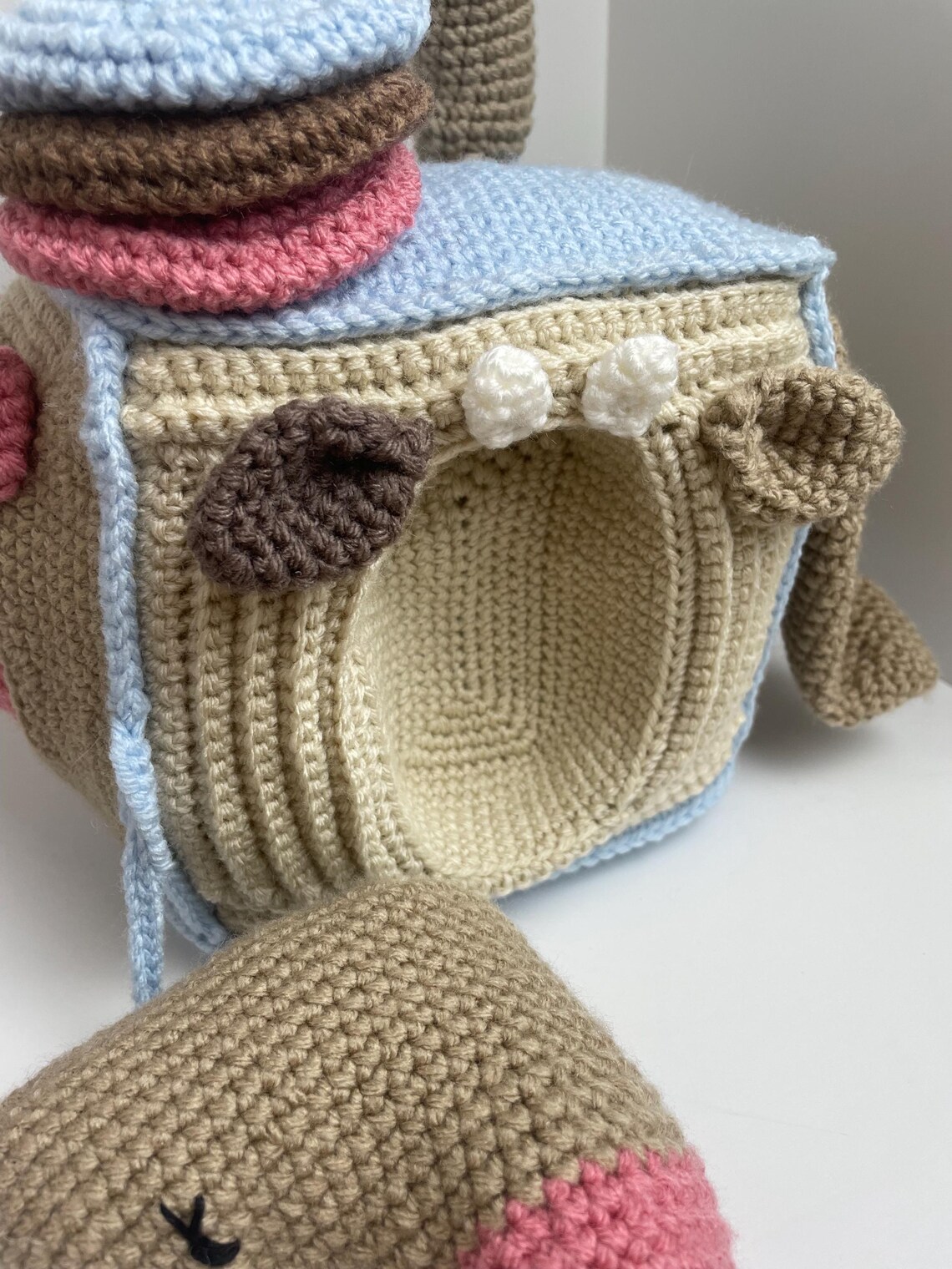 Crocheted Activity Cube, Farmhouse Cube, Amigurumi Toy, Shape Sorter ...