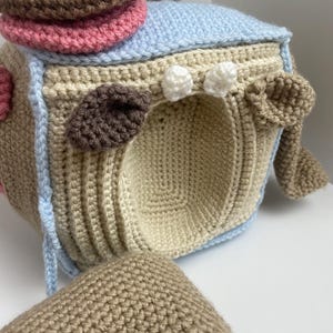 Crocheted Activity Cube, Farmhouse Cube, Amigurumi Toy, Shape Sorter ...