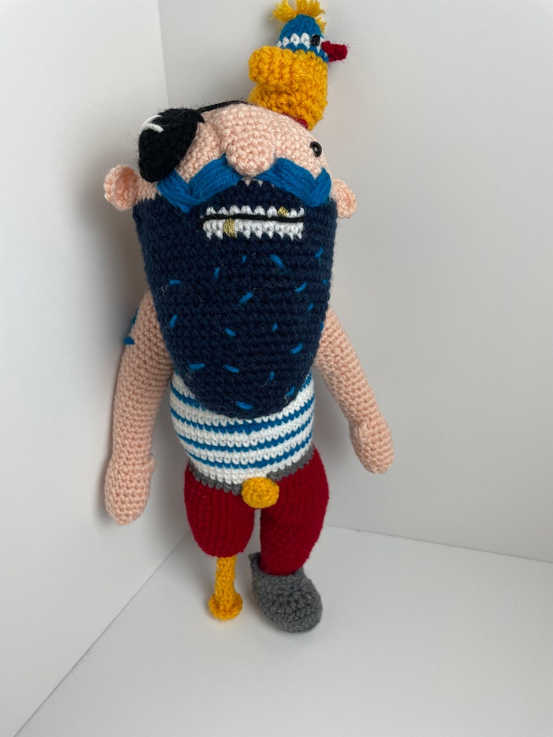Crocheted Pirate, Pirate Plush, Pirate With Parrot, Amigurumi Pirate - Etsy