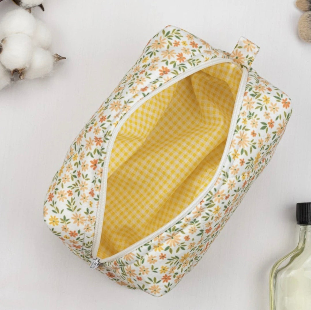 Pattern Type Floral Flower Gingham Makeup Bag Small Cosmetic - Etsy