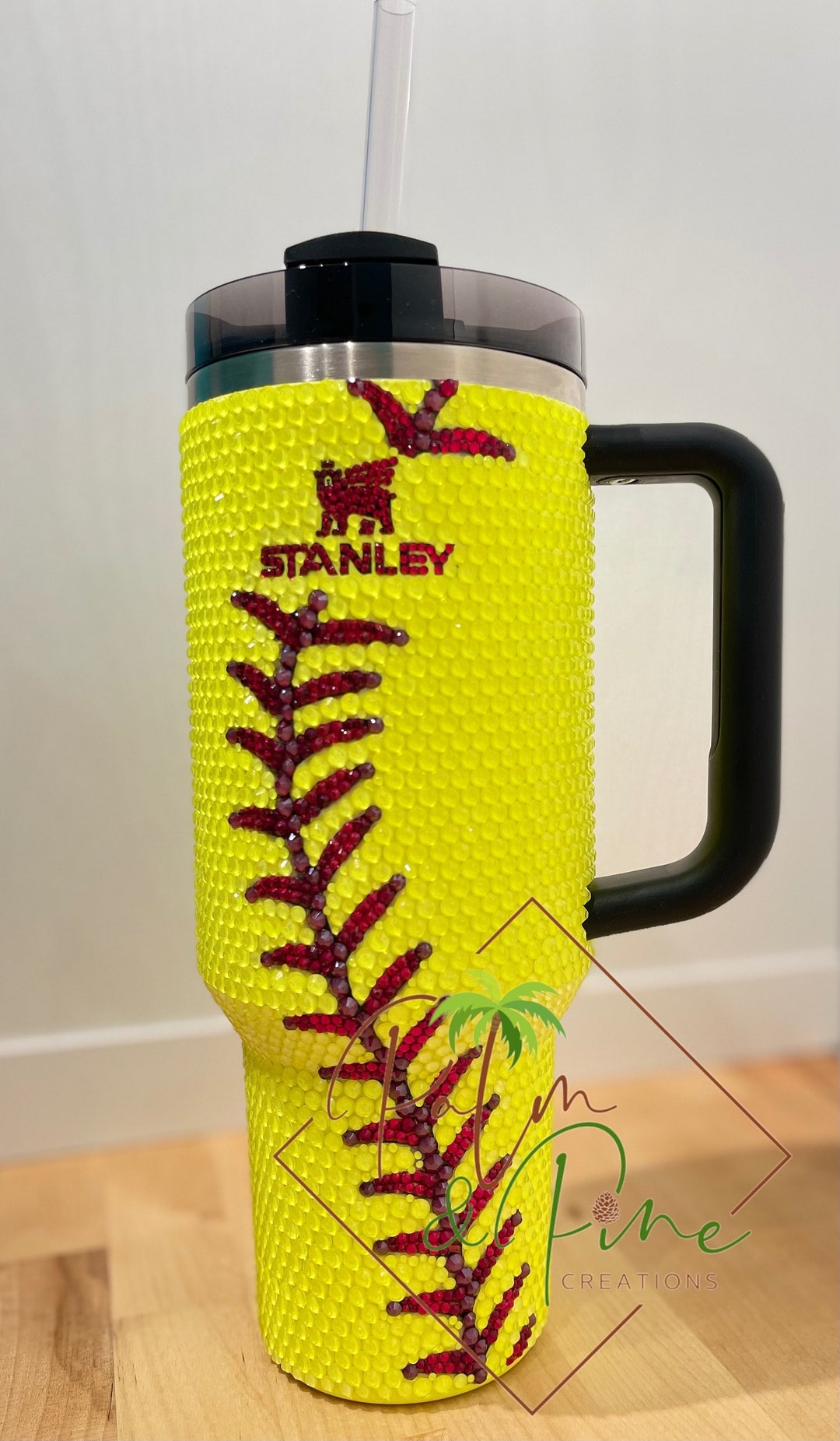 Softball Tumbler Baseball Flask Stanley 40oz Tumber Bling Tumbler ...