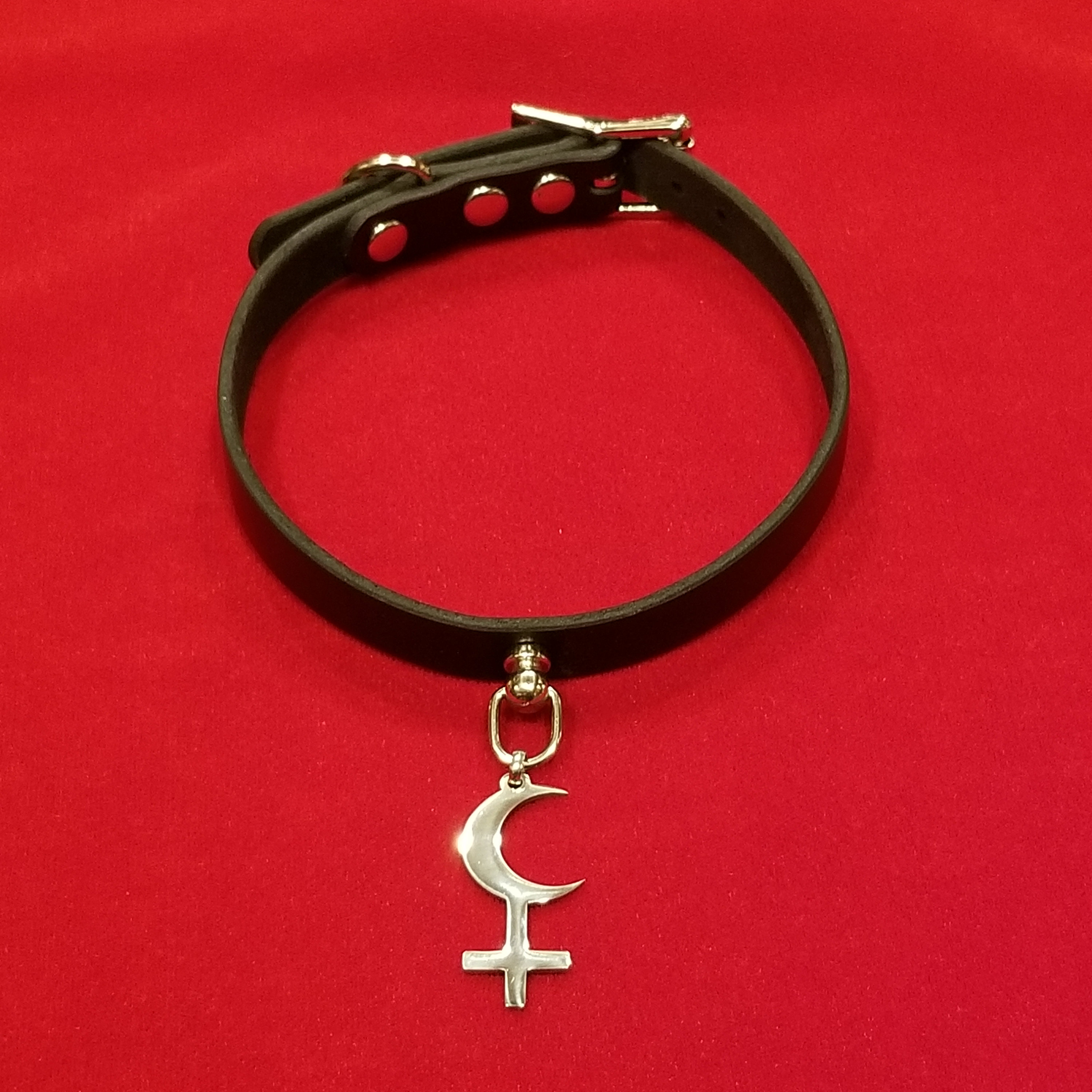 Cross of Lilith Leather Slender Day Collar - Etsy