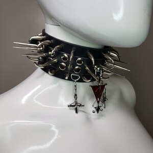 Devils Advocate, Spiked Leather Collar - Etsy