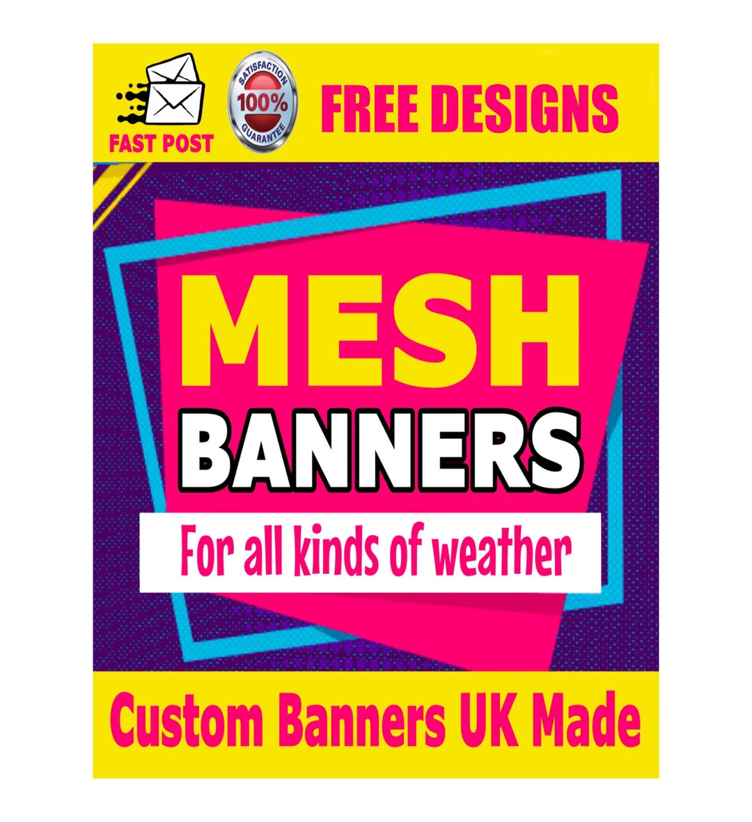 Mesh PVC Banners Custom Event Banner - Weather Resistant With Your ...