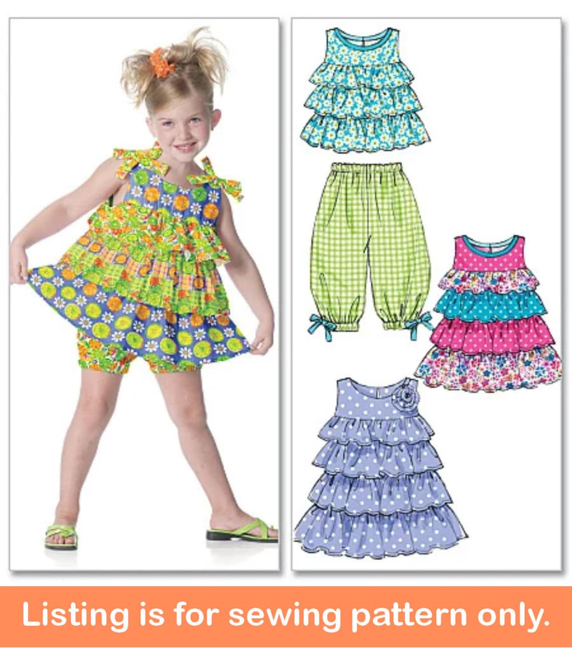 GIRLS SEWING PATTERN Sew Summer Clothes Clothing Ruffle - Etsy