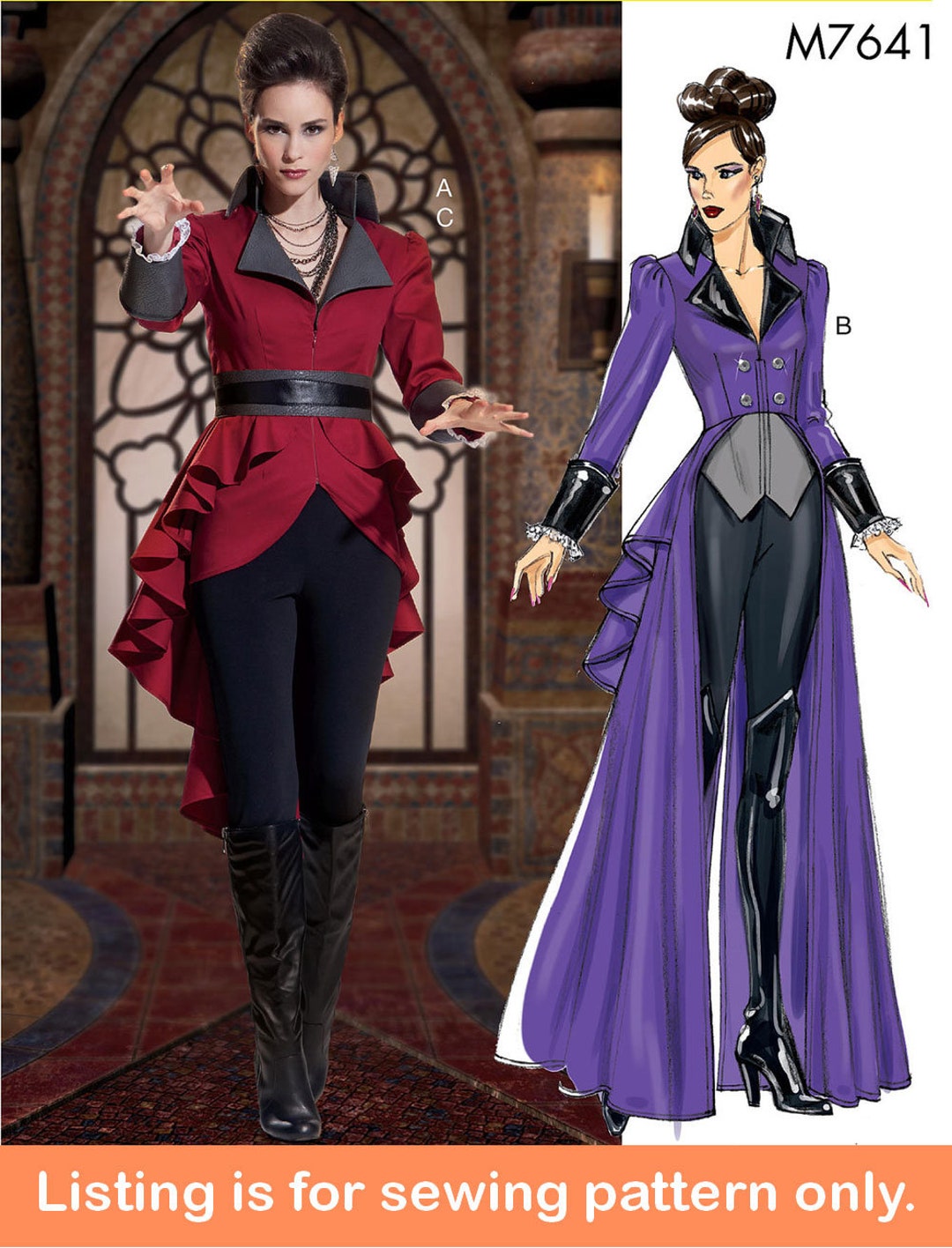 COAT SEWING PATTERN | Sew Womens Costume Halloween Outfit Jacket ...