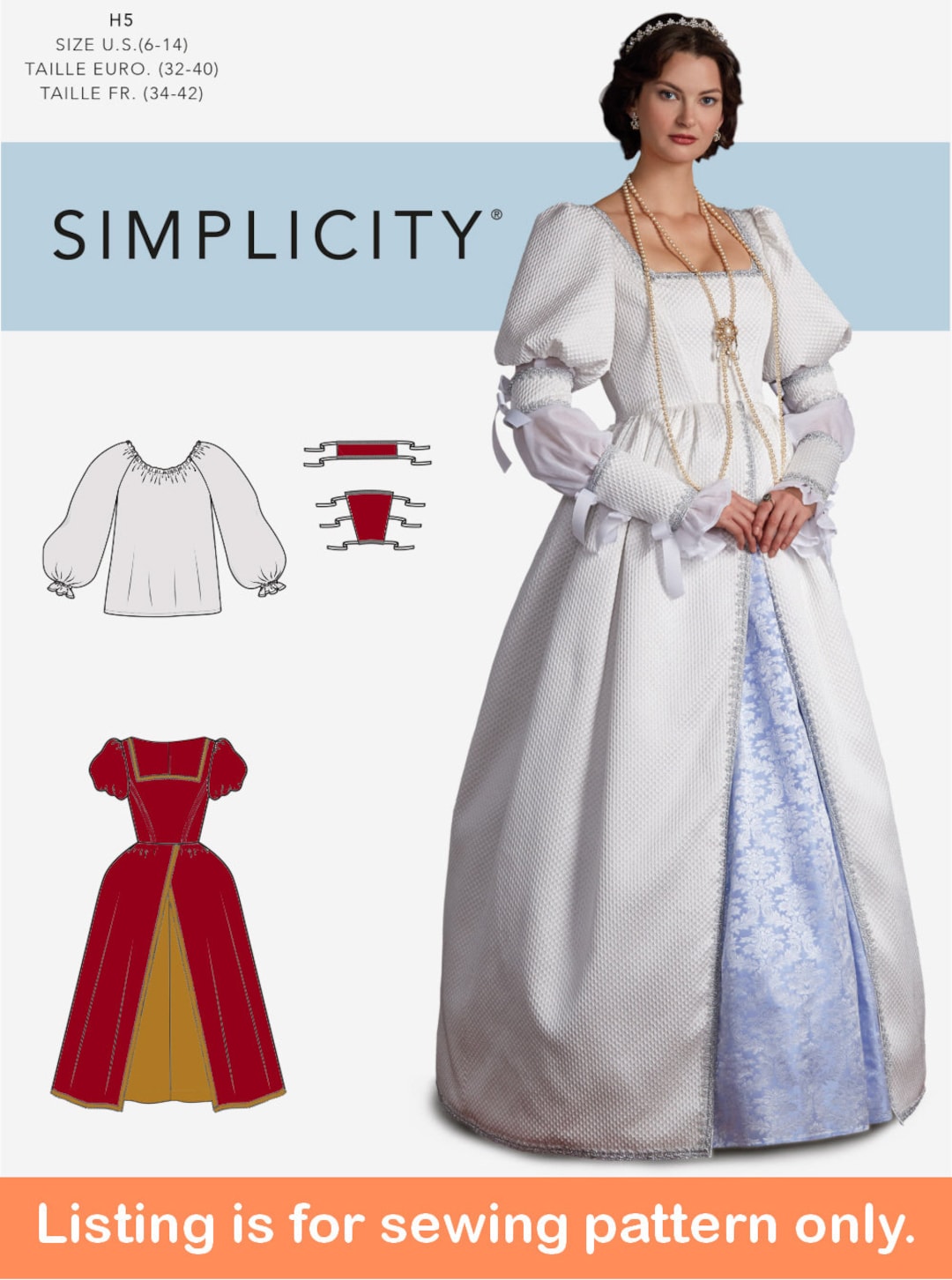 COSTUME SEWING PATTERN | Sew Women Halloween Carnival | Queen Princess Medieval Renaissance ...