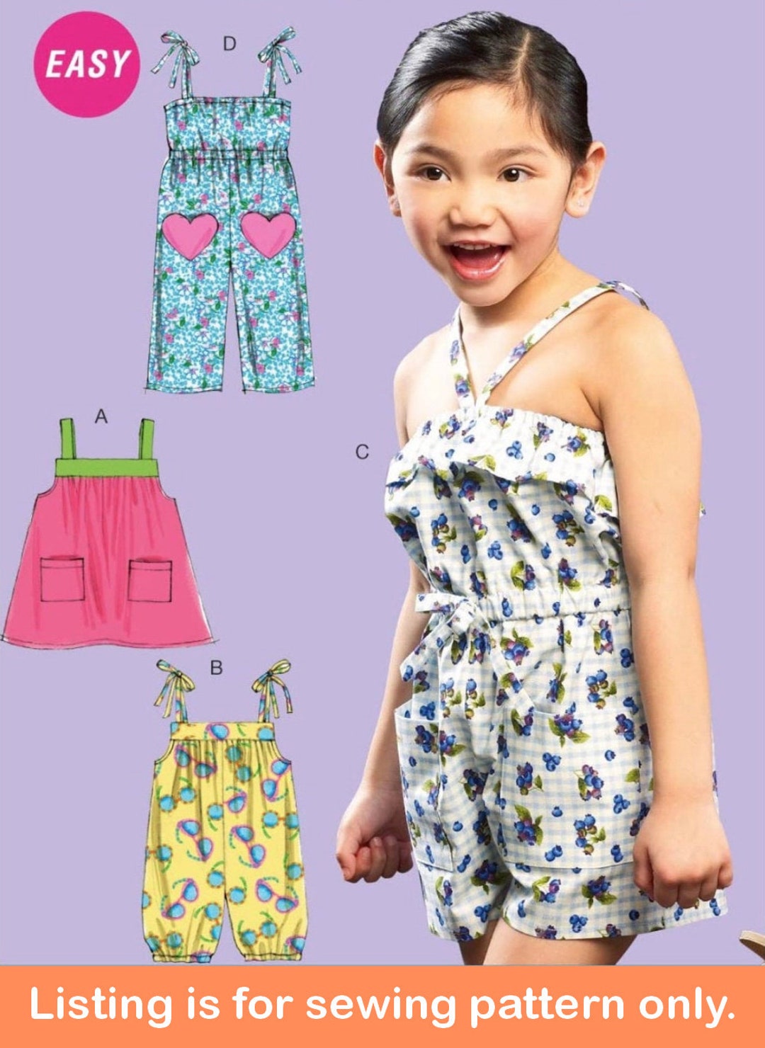 Sale!!! ROMPER SEWING PATTERN | Sew Girls Clothes Clothing | Summer ...