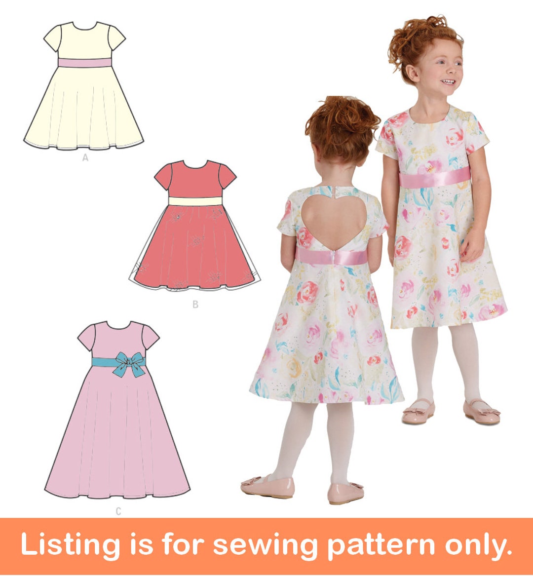 DRESS SEWING PATTERN | Make Girls Clothes Clothing | Heart Shaped Back ...
