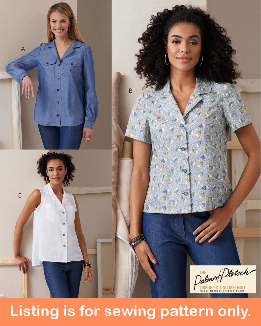 SHIRT SEWING PATTERN | Sew Womens Clothes Clothing | Button Down Shirt ...
