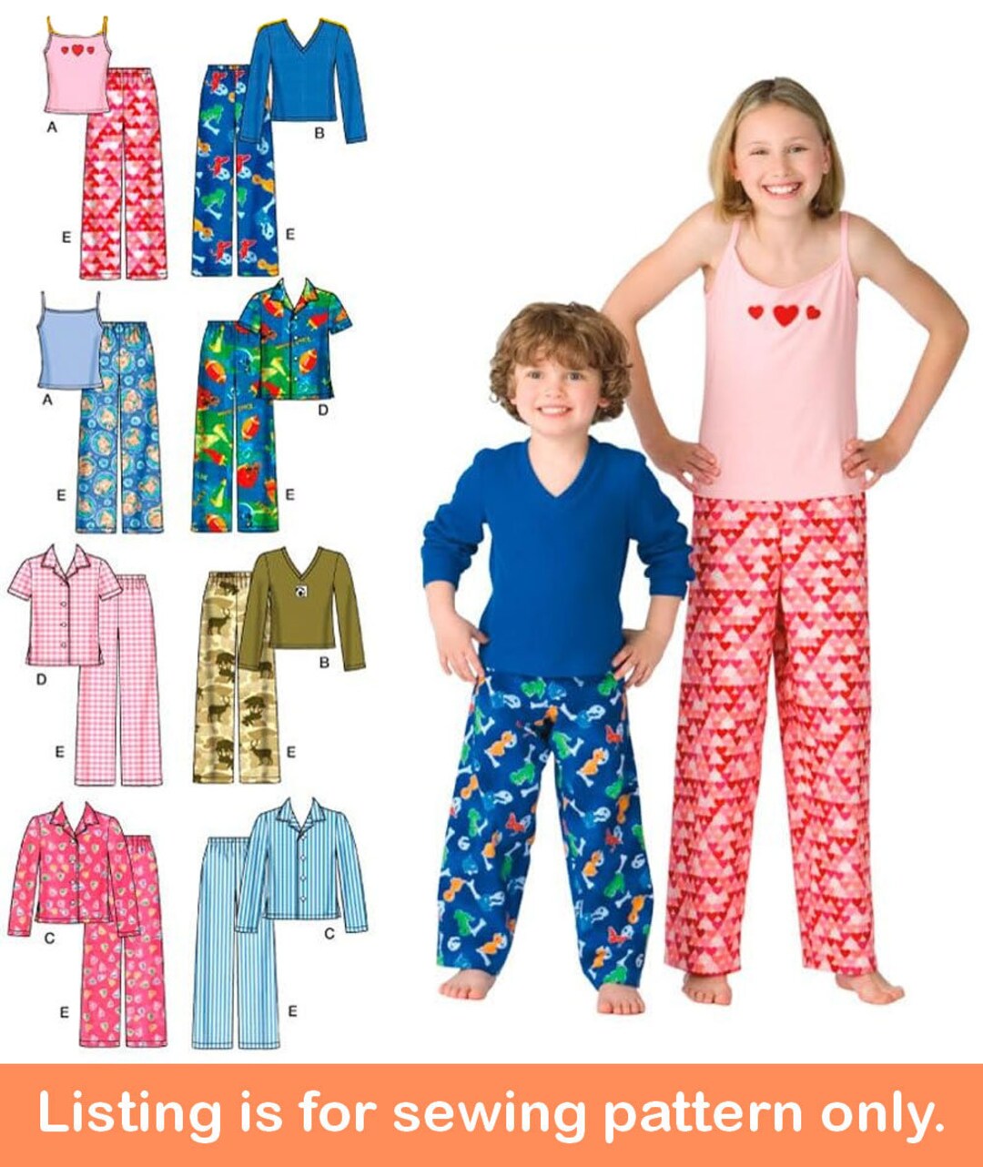 PAJAMAS SEWING PATTERN | Sew Boys Girls Clothes Clothing | Pjs ...