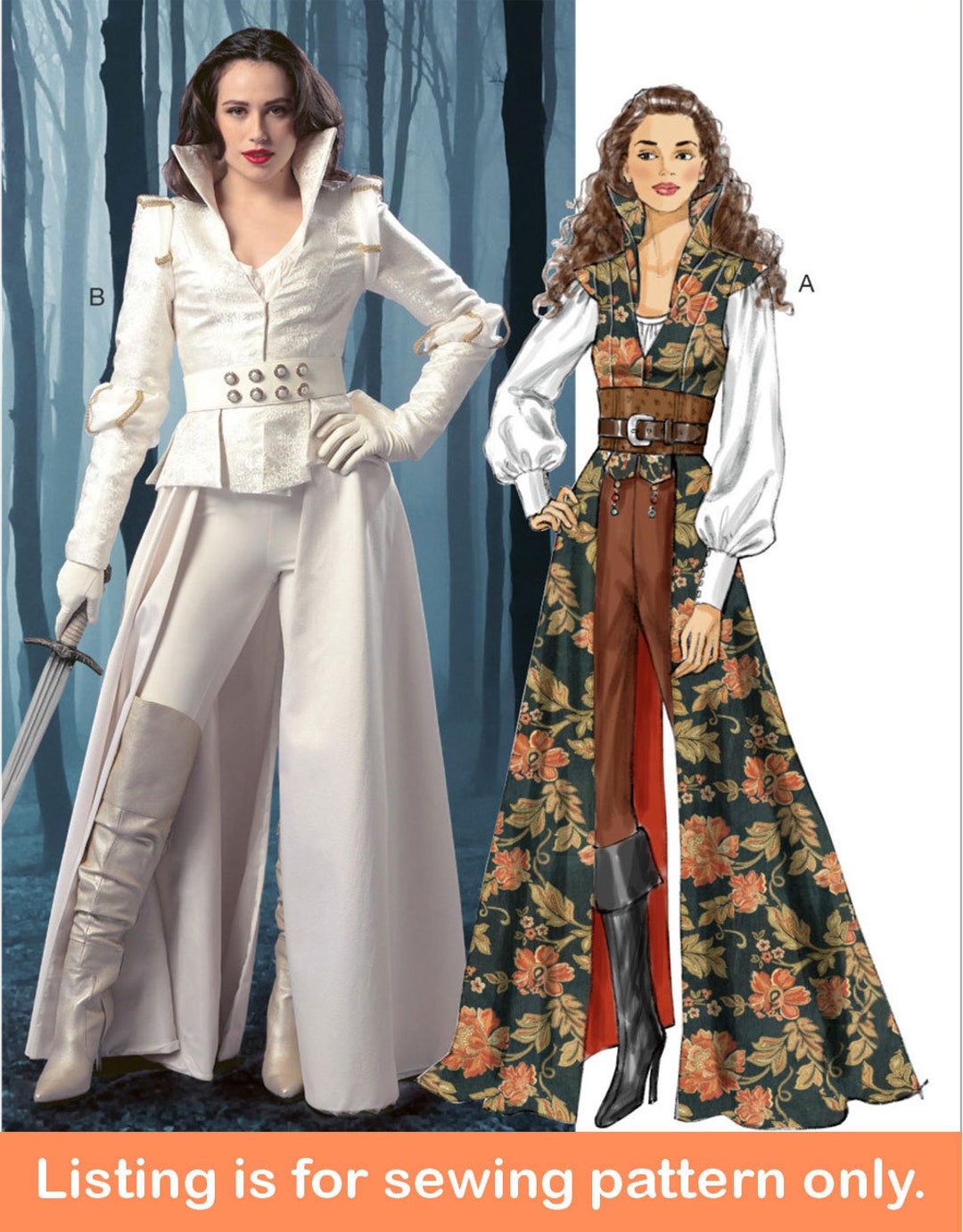 COSTUME SEWING PATTERN | Sew Women Halloween Carnival Outfit | Coat ...