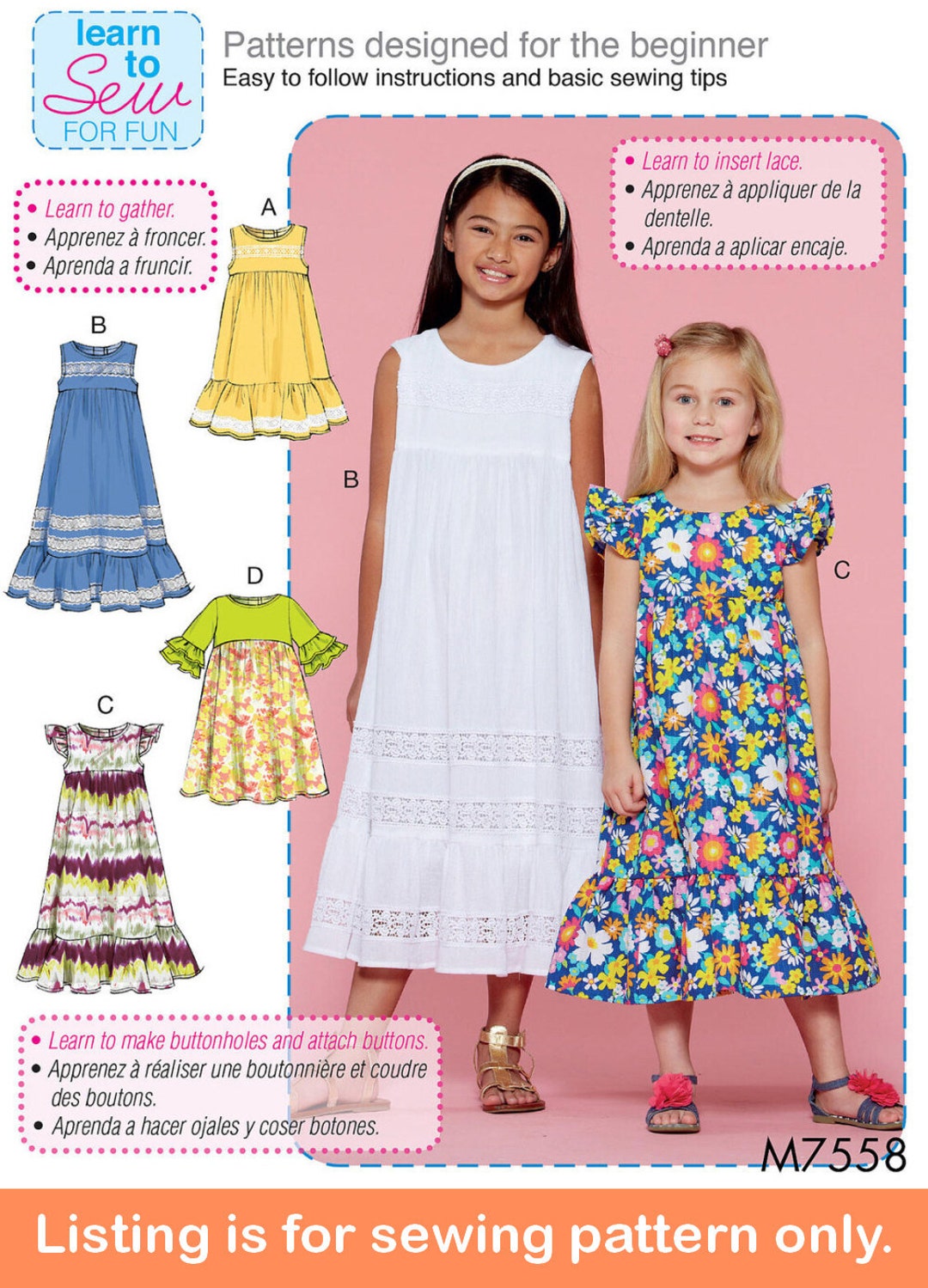 DRESS SEWING PATTERN | Sew Girls Clothes Clothing | Sundress Spring ...