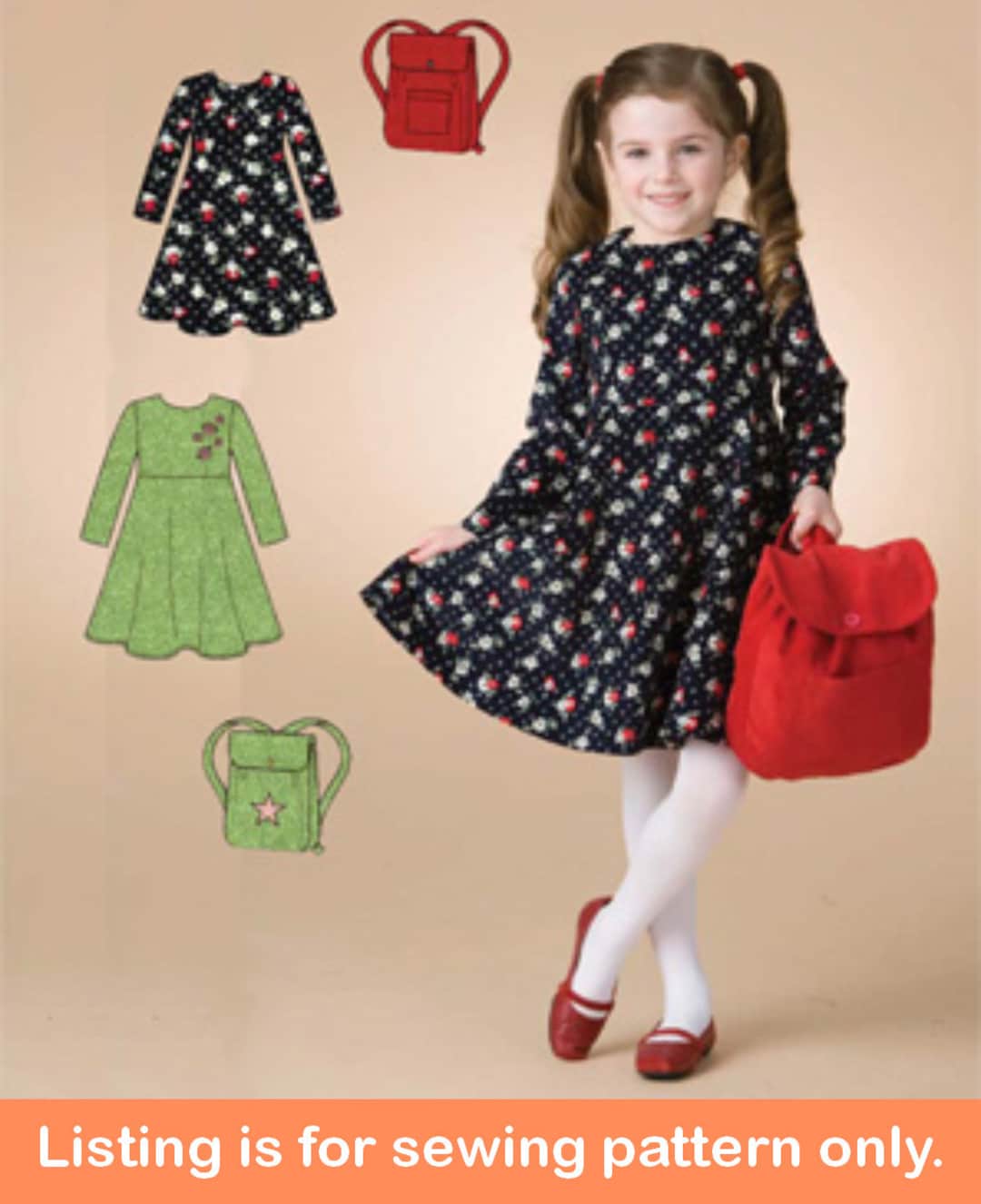 EASY SEWING PATTERN | Sew Girls Clothes Clothing | Dress Backpack Bag ...