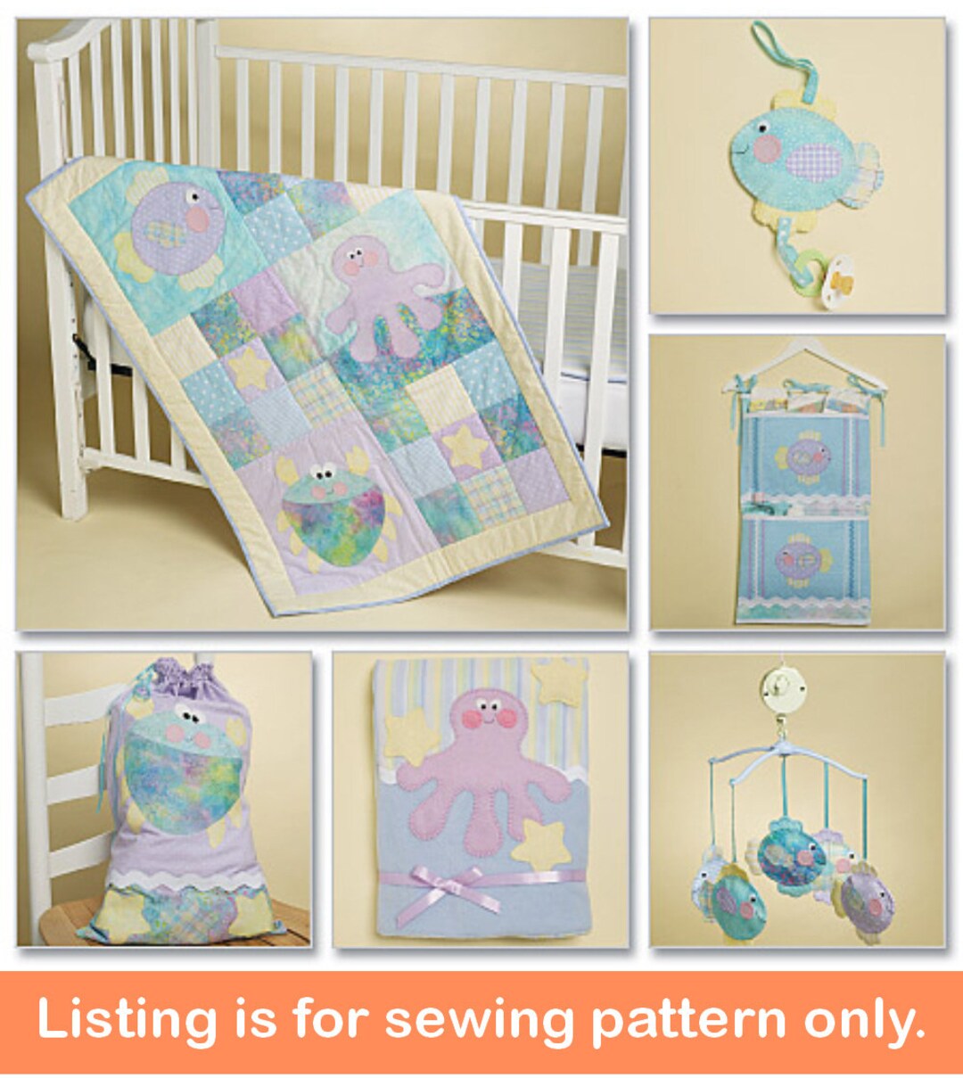 NURSERY SEWING PATTERN | Sew Baby Infant Newborn Accessories | Ocean ...