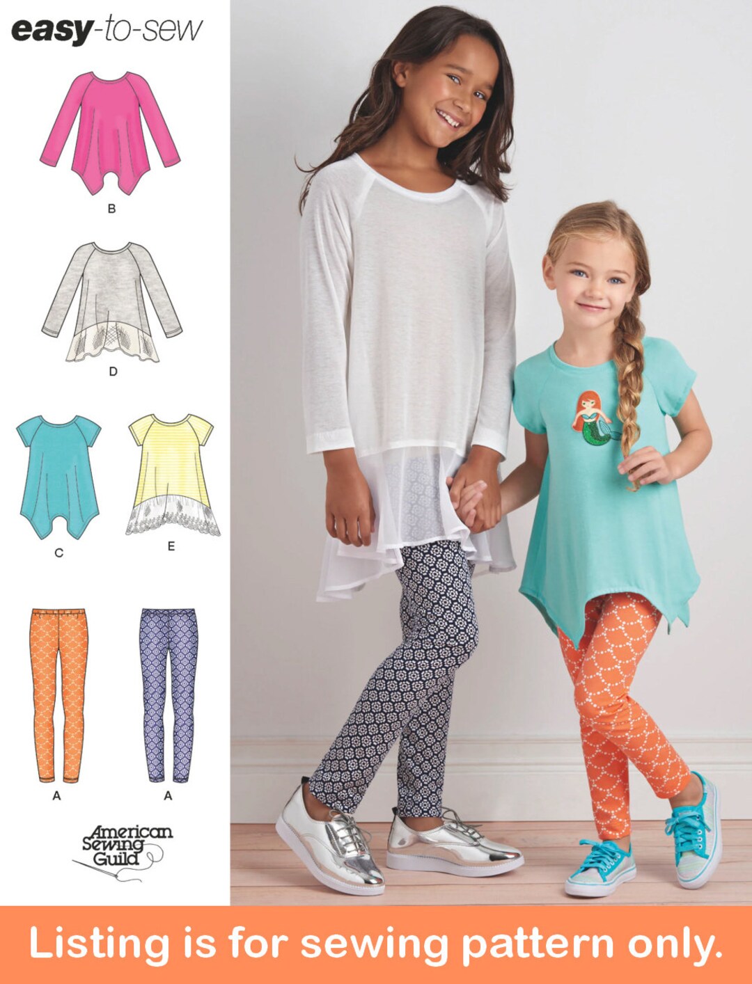GIRLS SEWING PATTERN | Make School Clothes | Kids Clothing Tunic Top ...